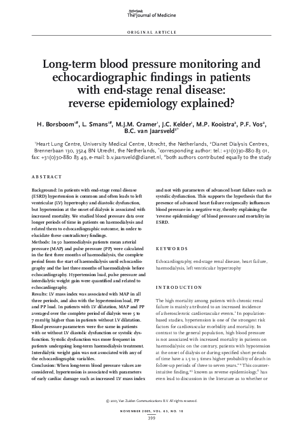 (PDF) Long-term blood pressure monitoring and echocardiographic ...