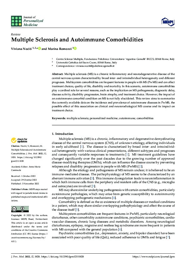 (PDF) Multiple Sclerosis and Autoimmune Comorbidities