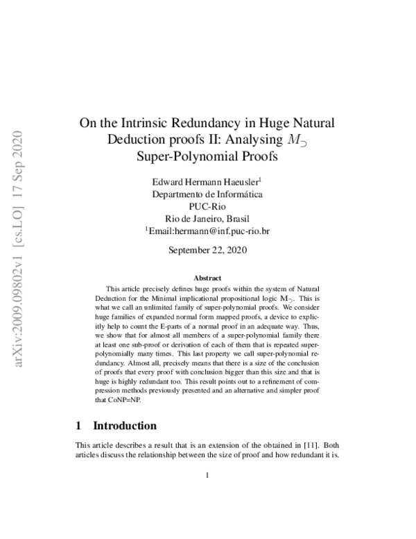 (PDF) On the Intrinsic Redundancy in Huge Natural Deduction proofs II ...