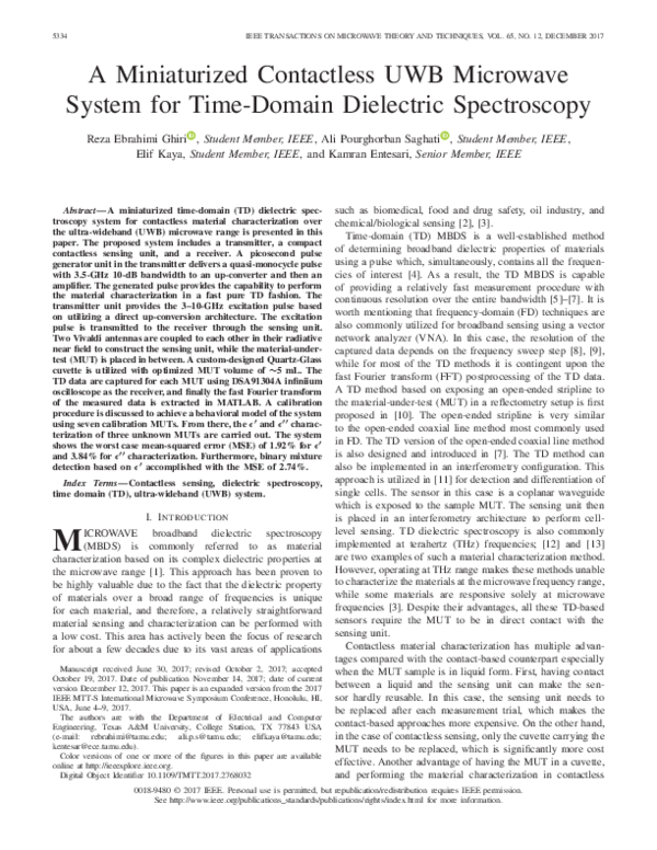 (PDF) A Miniaturized Contactless UWB Microwave System for Time-Domain ...