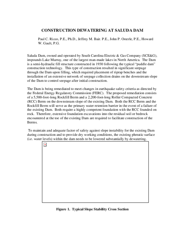 (PDF) Saluda Dam, owned and operated by South Carolina Electric & Gas ...