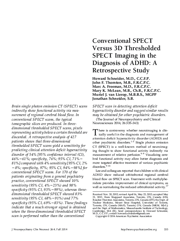 (PDF) Conventional SPECT Versus 3D Thresholded SPECT Imaging in the ...