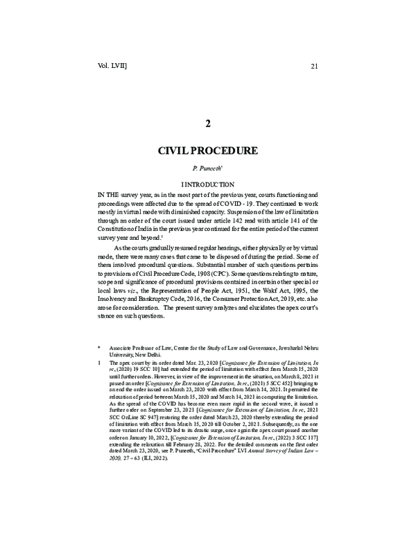 (PDF) Civil Procedure - 2021