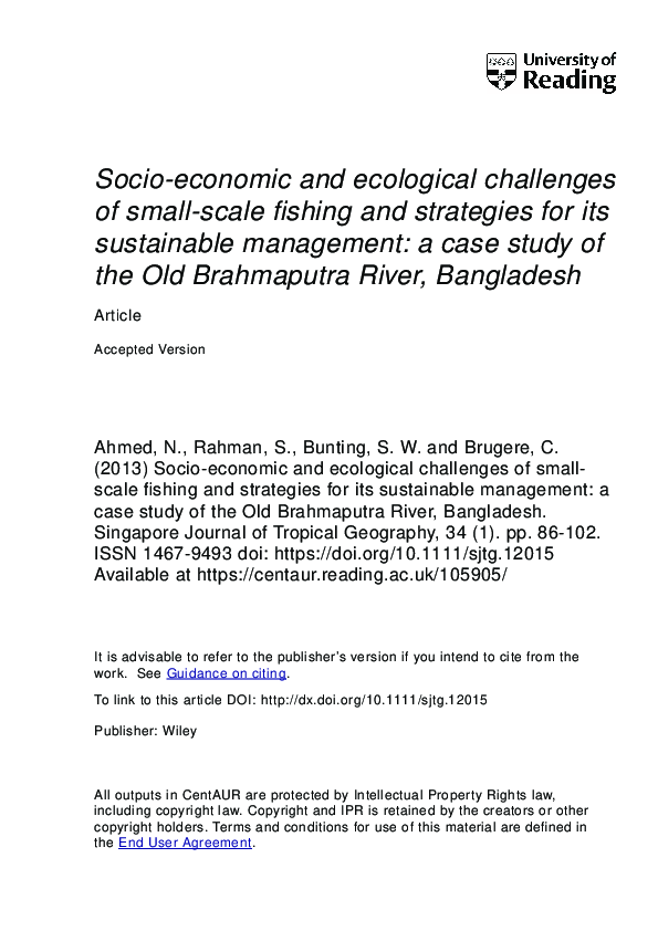 (PDF) Socio-economic and ecological challenges of small-scale fishing ... (PDF) Socio-economic and ecological challenges of small-scale fishing ...