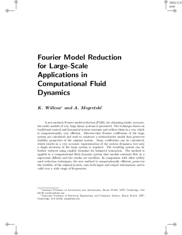 (PDF) Fourier model reduction for large-scale applications in ...