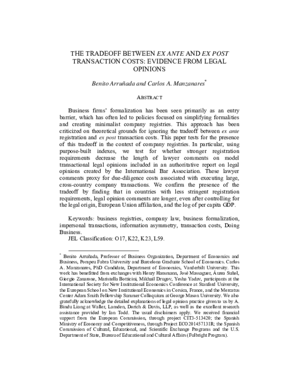pdf-the-tradeoff-between-ex-ante-and-ex-post-transaction-costs