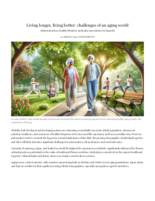 (PDF) Living longer living better