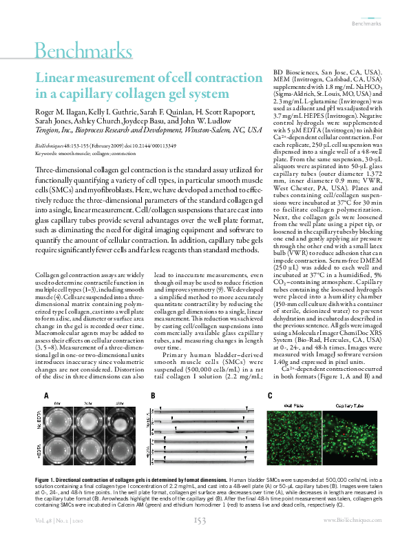 (PDF) Linear measurement of cell contraction in a capillary collagen ...