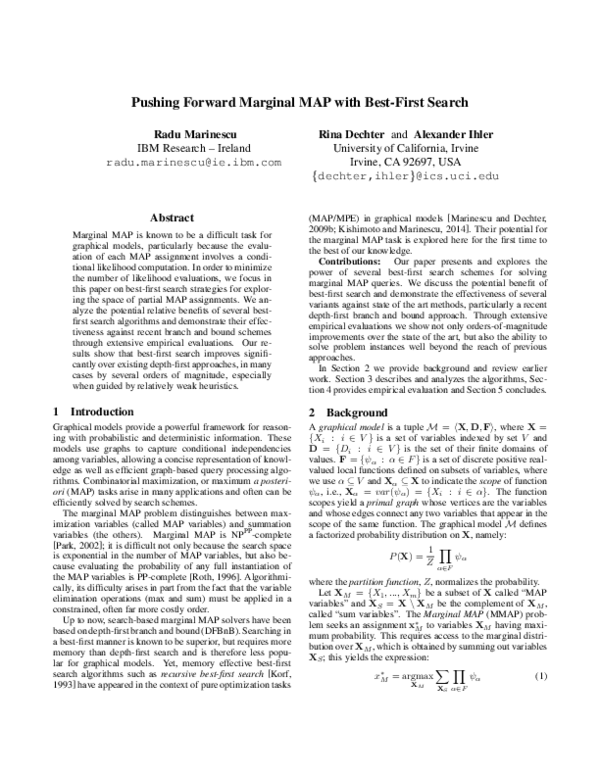 (PDF) Pushing Forward Marginal MAP with Best-First Search