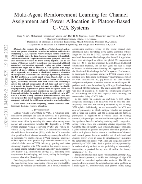 (PDF) Multi-Agent Reinforcement Learning for Joint Channel Assignment and Power Allocation in ...