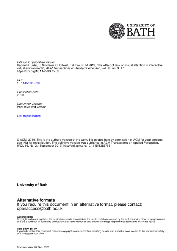 (PDF) The Effect of Task on Visual Attention in Interactive Virtual Environments