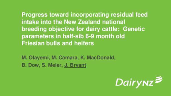 (PDF) Progress toward incorporating residual feed intake into the New ...