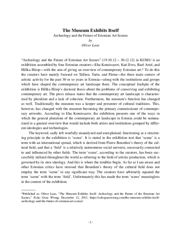 (PDF) The Museum Exhibits Itself