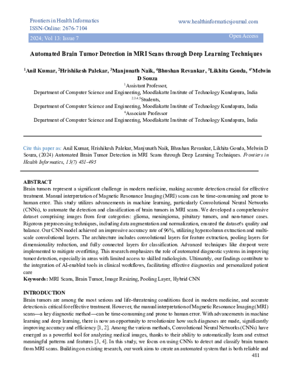 (PDF) Automated Brain Tumor Detection in MRI Scans through Deep ...