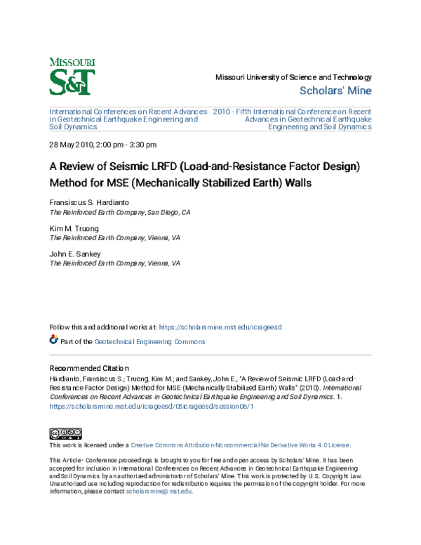 (PDF) A Review of Seismic LRFD (Load-and-Resistance Factor Design ...