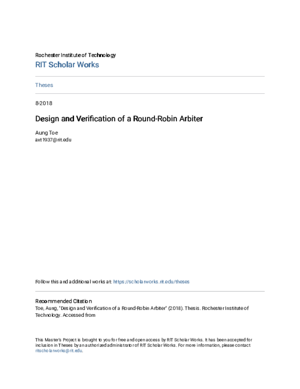 (PDF) Design and Verification of a Round-Robin Arbiter