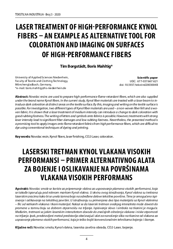 (PDF) Laser treatment of high-performance Kynol fibers: An example as ...