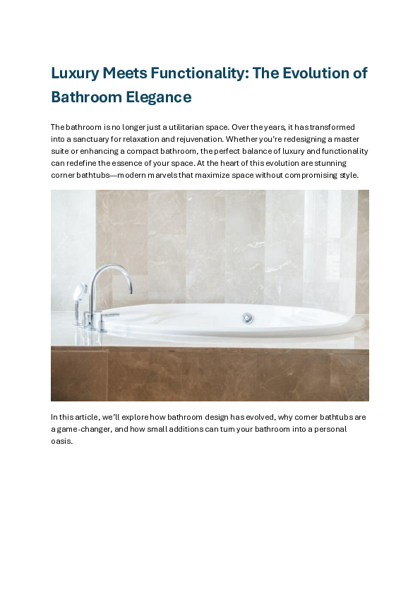 (PDF) Luxury Meets Functionality: The Evolution of Bathroom Elegance