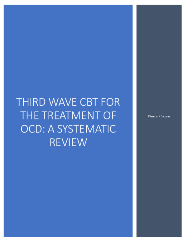 (PDF) THIRD WAVE CBT FOR THE TREATMENT OF OCD: A SYSTEMATIC REVIEW