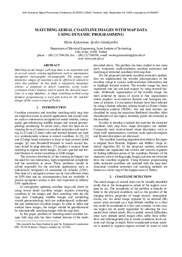 (PDF) Automatic Matching of Aerial Images with Map Data using Dynamic Programming