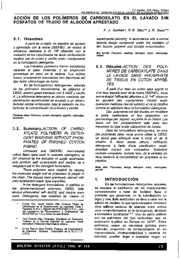 (PDF) Acción de los polímeros de carboxilato en el lavado sin fosfatos ...