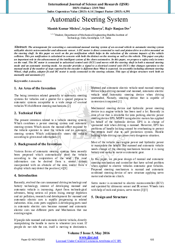 (PDF) Automatic Steering System