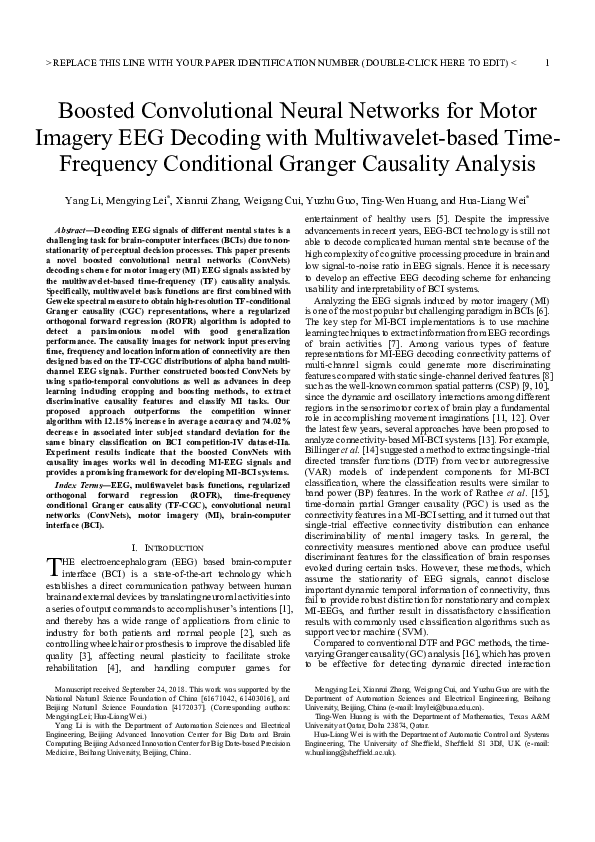 (PDF) Boosted Convolutional Neural Networks for Motor Imagery EEG Decoding with Multiwavelet ...