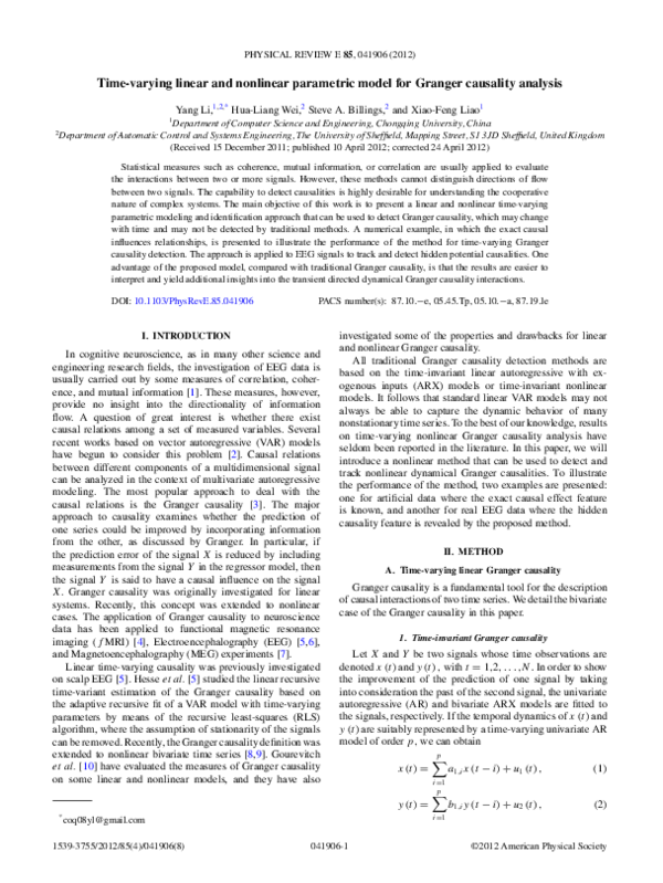 Time-varying linear and nonlinear parametric model for Granger causality analysis