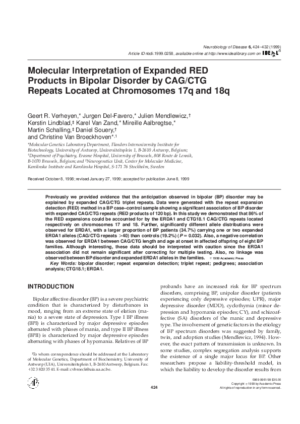 (PDF) Molecular Interpretation of Expanded RED Products in Bipolar ...