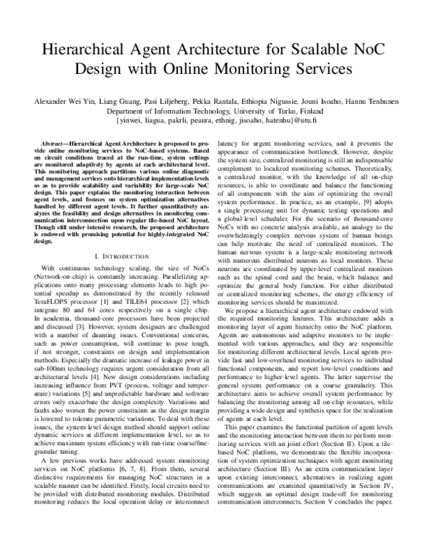 (PDF) Hierarchical Agent Architecture for Scalable NoC Design with ...