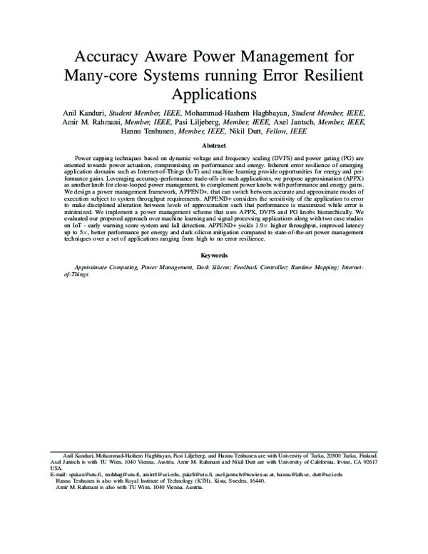 (PDF) Accuracy-Aware Power Management for Many-Core Systems Running Error-Resilient Applications