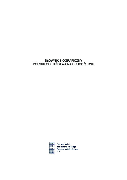 (PDF) Słownik biograficzny polskiego państwa na uchodźstwie, t. 2 ...