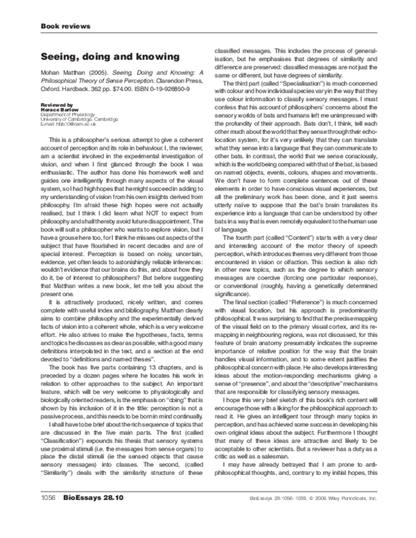 (PDF) Seeing, Doing, and Knowing
