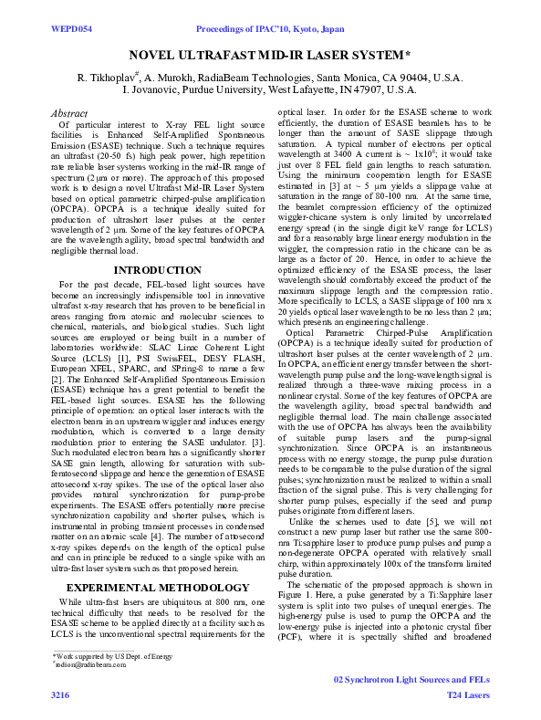 (PDF) Novel Ultrafast Mid-IR Laser System
