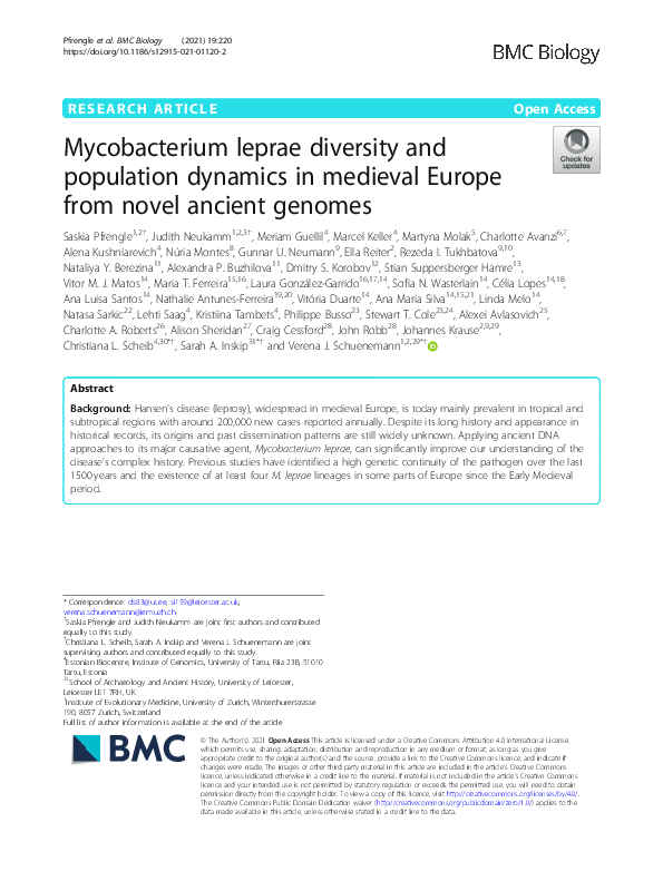 (PDF) Mycobacterium leprae diversity and population dynamics in ...