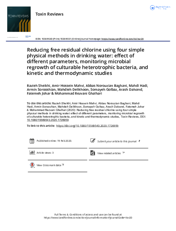(PDF) Reducing free residual chlorine using four simple physical ...