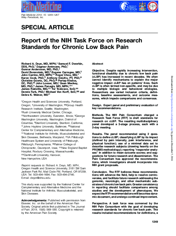 (PDF) Report of the NIH Task Force on Research Standards for Chronic ...