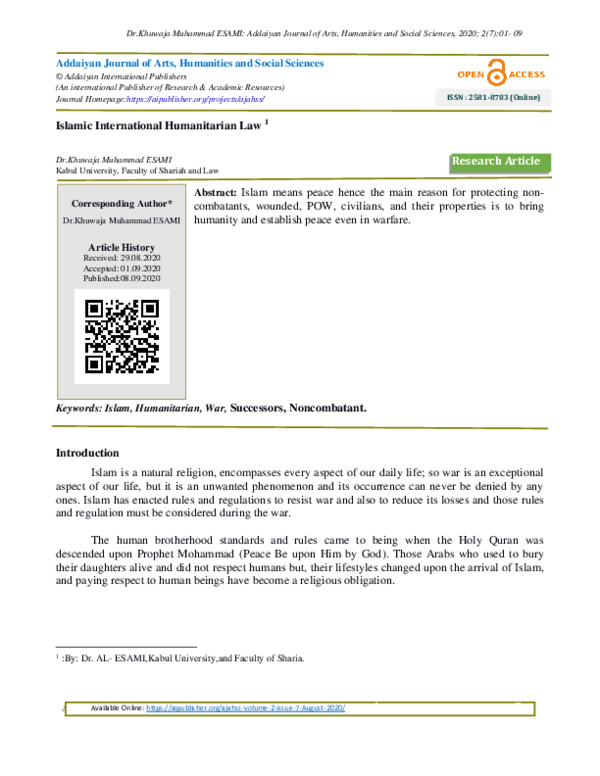 (PDF) Islamic International Humanitarian Law