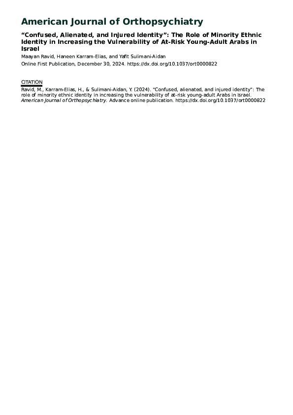 (PDF) “Confused, Alienated, and Injured Identity”: The Role of Minority ...