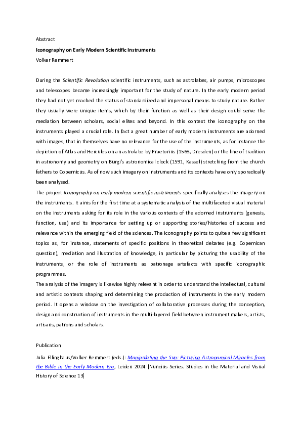 (PDF) Research project: „Iconography on early modern scientific ...