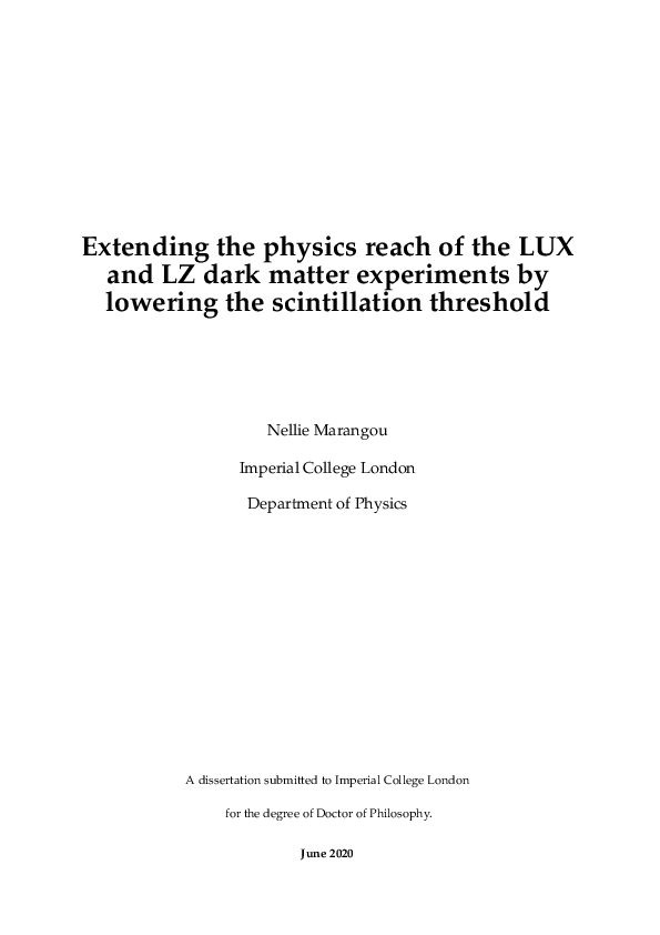 (PDF) Extending the physics reach of the LUX and LZ dark matter ...