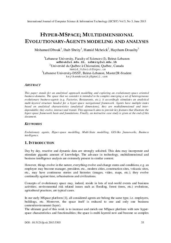 (PDF) Hyper-Mspace; Multidimensional Evolutionary-Agents Modeling and Analysis
