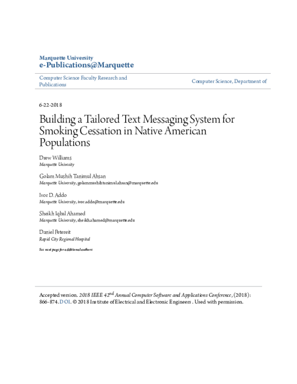 (PDF) Building a Tailored Text Messaging System for Smoking Cessation ...