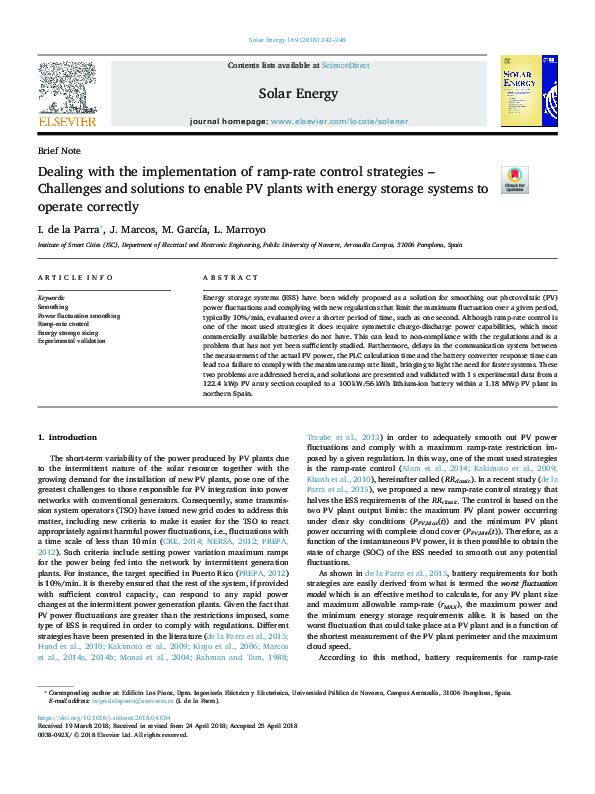 (PDF) Dealing with the implementation of ramp-rate control strategies ...