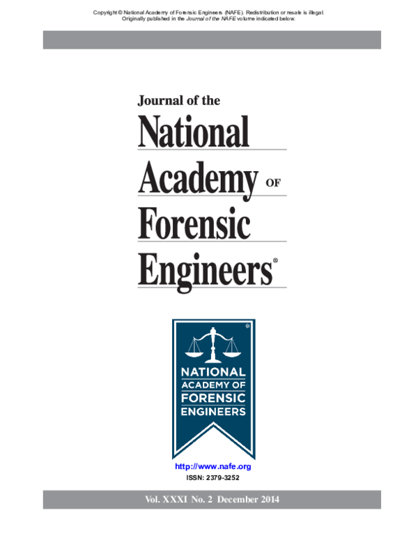 (PDF) Forensic Engineering Usage of Surveillance Video in Accident Reconstruction