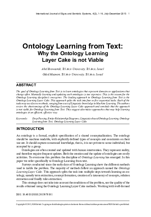(PDF) Ontology Learning from Text