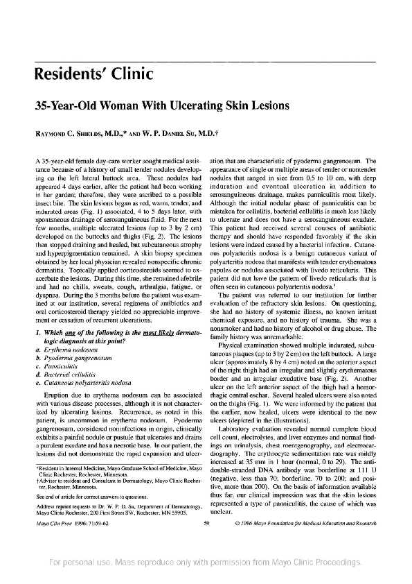 (PDF) 35-Year-Old Woman With Ulcerating Skin Lesions