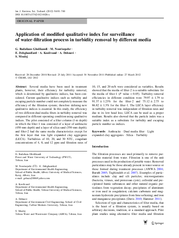 (PDF) Application of modified qualitative index for surveillance of ...