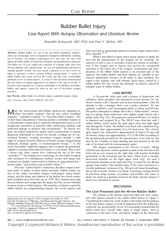 (PDF) Rubber Bullet Injury