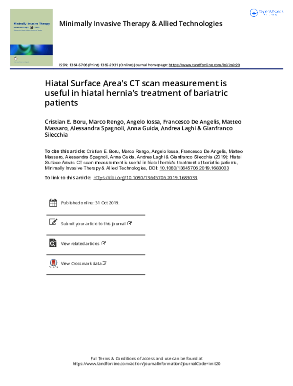 (PDF) Hiatal Surface Area's CT scan measurement is useful in hiatal ...